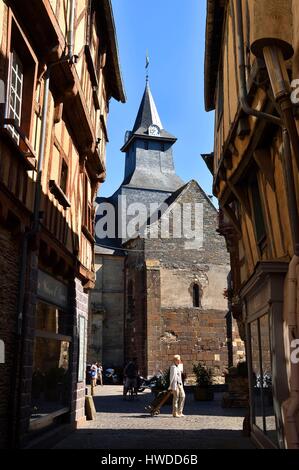 France, Morbihan, Malestroit medieval village, Saint Gilles church, Ox ...