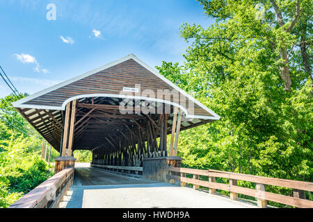 Covered Bridge over Contoocook River, New Hampshire Stock Photo - Alamy