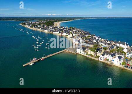 France, Finistere, Pont-l'Abbé river, ile Tudy (aerial view Stock Photo ...
