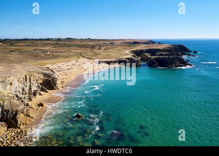Port Bara, Brittany, France. The wild coast of Quiberon peninsula Stock ...
