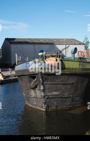 Barge Sabrina 5 being moved to dry dock for restoration and maintenance ...