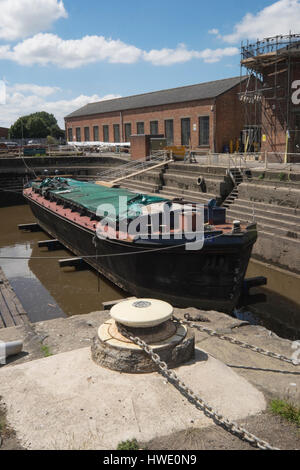 Barge Sabrina 5 being moved to dry dock for restoration and maintenance ...
