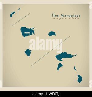 Vector map of the Marquesas Islands, French Polynesia Stock Vector ...