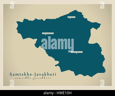 Map of Georgia with the provinces, Samtskhe-Javakheti is highlighted ...