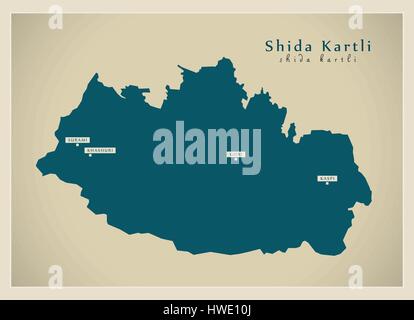 Map of Georgia with the provinces, Shida Kartli is highlighted Stock ...
