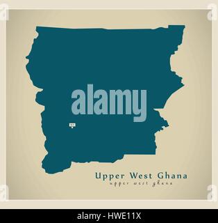Modern Map - Upper West region map of Ghana GH Stock Vector Image & Art - Alamy