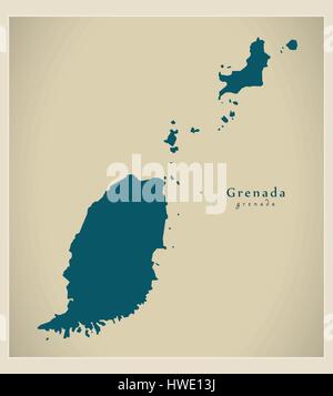 Grenada map. Just a simple border map. Shape of the country. Flat blank Grenada outline. Vector ...