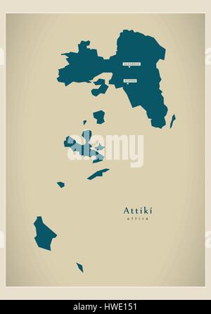 Map of Attica, a province of Greece Stock Vector Image & Art - Alamy