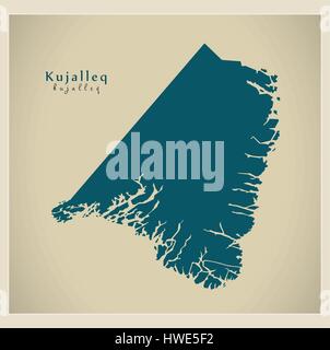 Simple flat Map of Greenland with district borders Stock Vector Image ...