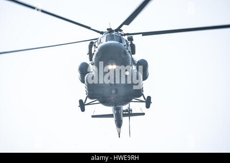 Photograph of a helicopter capture from below of it Stock Photo - Alamy