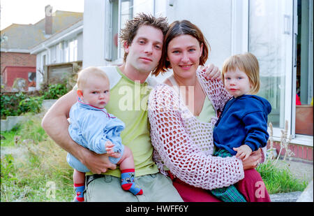 Marina Baker, husband Pepper, and their children, Charlie, aged two, and Boudicca, aged five ...