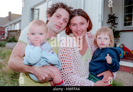 Marina Baker, husband Pepper, and their children, Charlie, aged two, and Boudicca, aged five ...