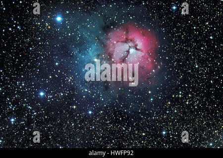 Trifid-Nebel, Trifid nebula, M20 and NGC 6514, in constellation ...