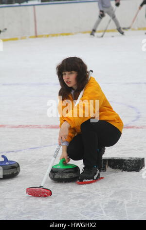 Curling. Club curling fans Stock Photo - Alamy