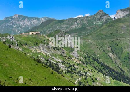 France, Alpes Maritimes, the Central Fort at the Col (pass) de Tende ...