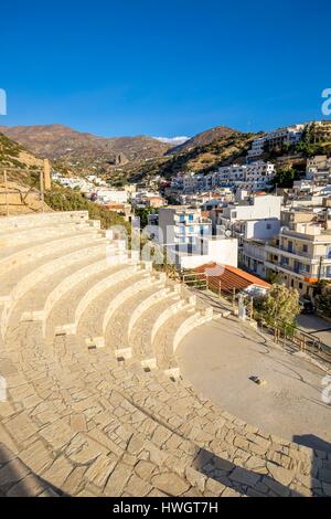 Greece, Crete, Messara bay, Agia Galini, statues of Icarus and Daedalus ...