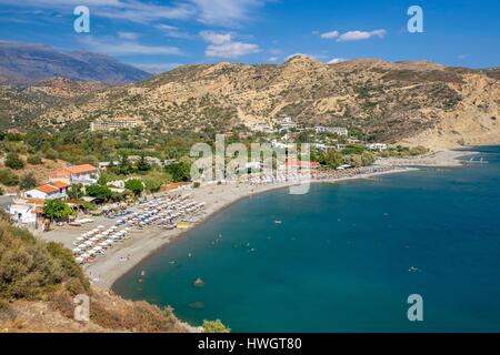 Greece, Crete, Messara bay, Agia Galini, traditional fishing village on ...
