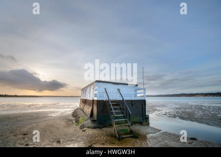 house boat at the Shell Bay, Studland, Shell Bay, Dorset, England, UK ...