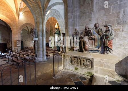 France, Brittany: Tomb of Saint Ronan in the Chapel Pénity in Locronan ...