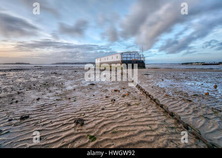 house boat at the Shell Bay, Studland, Shell Bay, Dorset, England, UK ...