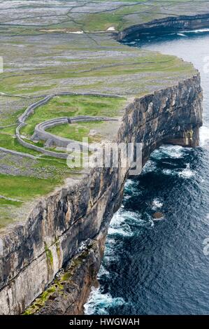Aerial view of Inishmore Island, Aran Islands, County Galway, Ireland ...
