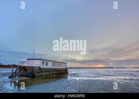 house boat at the Shell Bay, Studland, Shell Bay, Dorset, England, UK ...