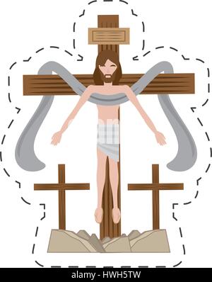 crucified Jesus cartoon Stock Vector Image & Art - Alamy