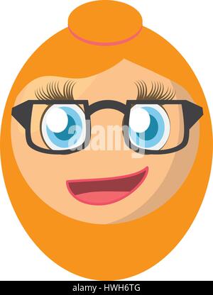 A cartoon geek or nerd emoticon emoji character with huge glasses Stock ...