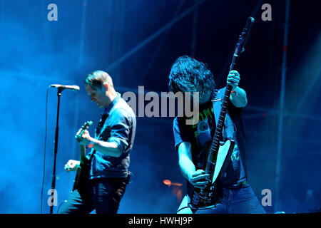 VALENCIA, SPAIN - APR 5: Ash (band) performs at MBC Fest on April 5 ...