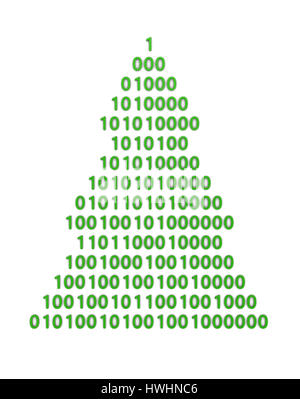 3d illustration of Christmas tree binary code Stock Photo - Alamy