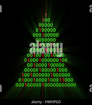 3d illustration of Christmas tree binary code Stock Photo - Alamy