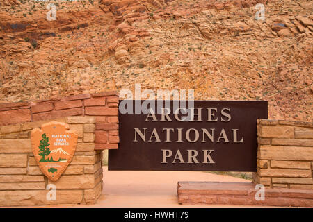Arches National Park Entrance sign Stock Photo - Alamy