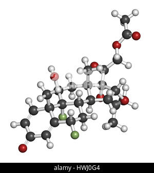 Fluocinonide topical corticosteroid drug molecule. Skeletal formula ...