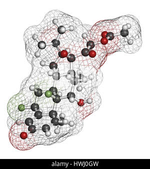 Fluocinonide topical corticosteroid drug molecule. Skeletal formula ...