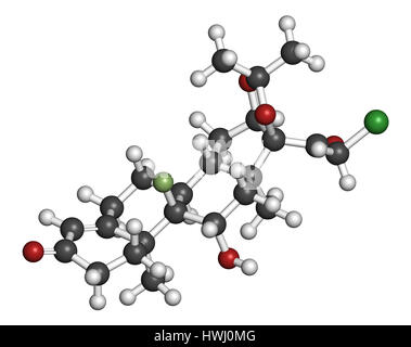 Halcinonide topical corticosteroid drug molecule. Skeletal formula ...