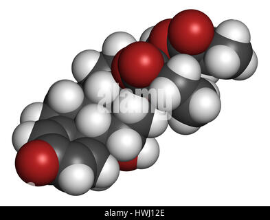 Prednicarbate topical corticosteroid drug molecule. Skeletal formula ...