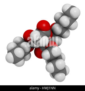 Acetyl tributyl citrate (ATBC) plasticizer molecule. Biodegradable ...