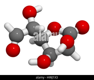 Glucuronolactone molecule. Used in food supplements and energy drinks ...