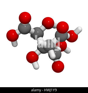 Hydroxycitric acid (HCA, hydroxycitrate) molecule. 3D rendering. Used ...