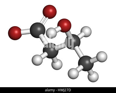 Beta-hydroxybutyric acid (beta-hydroxybutyrate) molecule. Stylized ...