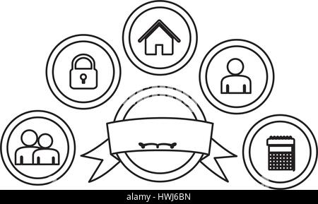buttons technology apps with emblem and ribbon Stock Vector Image & Art ...