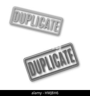 duplicate stamp. duplicate rectangular stamp isolated on white ...