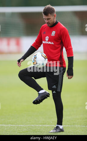 Wales' Aaron Ramsey during a a training session at the Al Sadd Sports ...