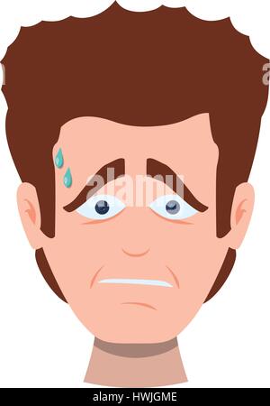 cartoon stressed face Stock Vector Art & Illustration, Vector Image ...