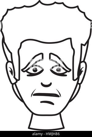 cartoon man face with sad expression Stock Vector Image & Art - Alamy