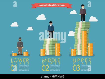 Social stratification with money. Vector illustration Stock Vector ...