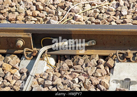 electrical ground line on te rail Stock Photo - Alamy