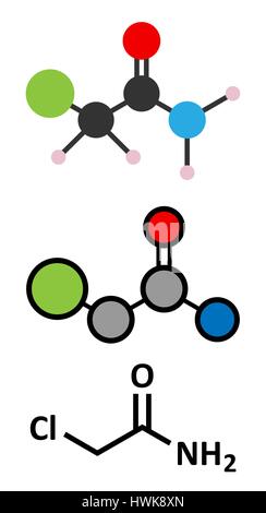 Chloroacetamide preservative molecule. Stylized skeletal formula ...