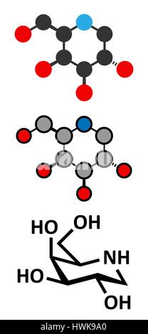 Migalastat Fabry disease drug molecule. Skeletal formula Stock Vector ...