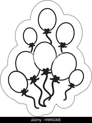 balloons icon over white background, flat style, vector illustration ...